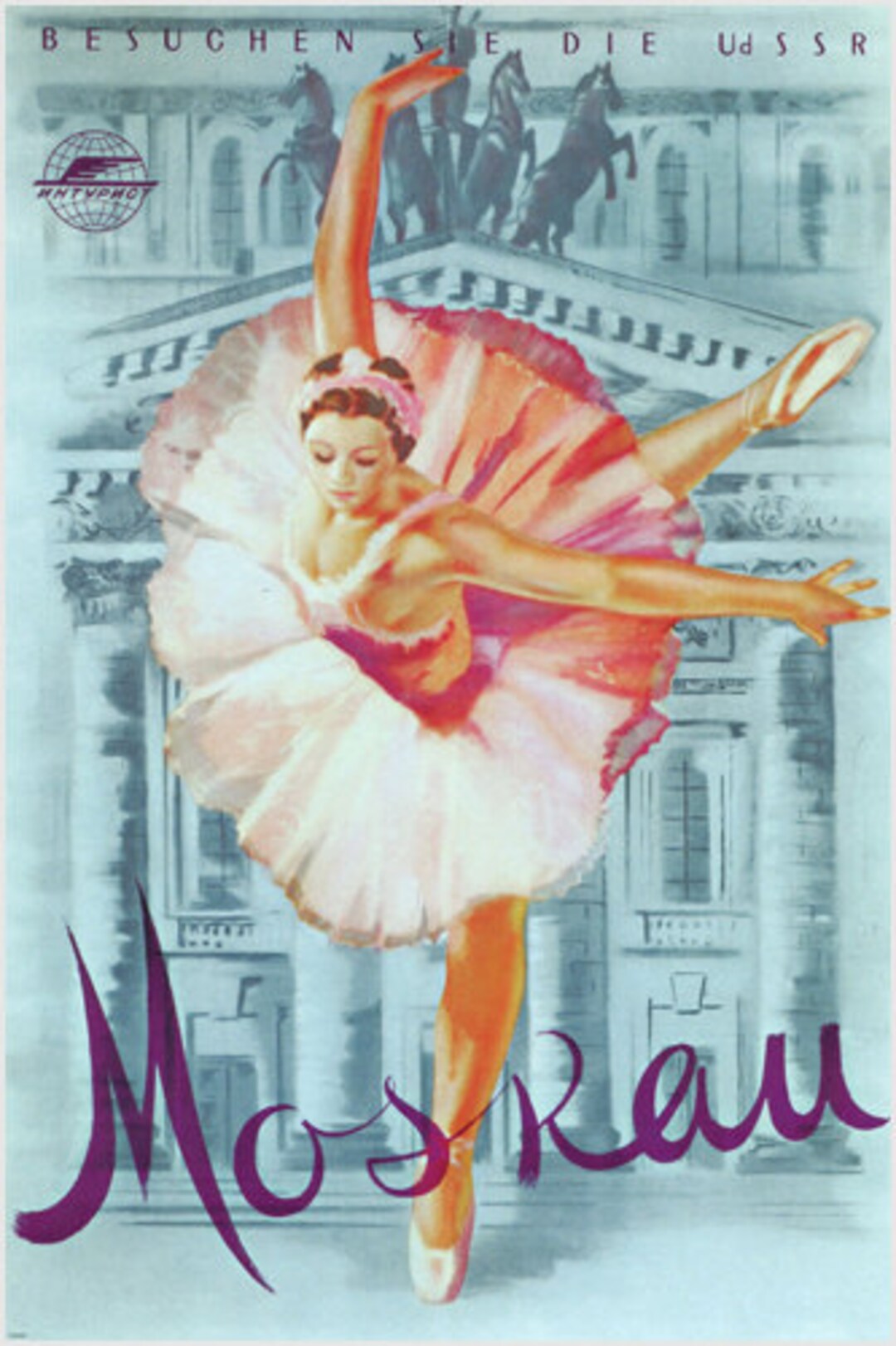 Visit USSR Russia Soviet Union Moscow Vintage Tourism Travel Poster ...