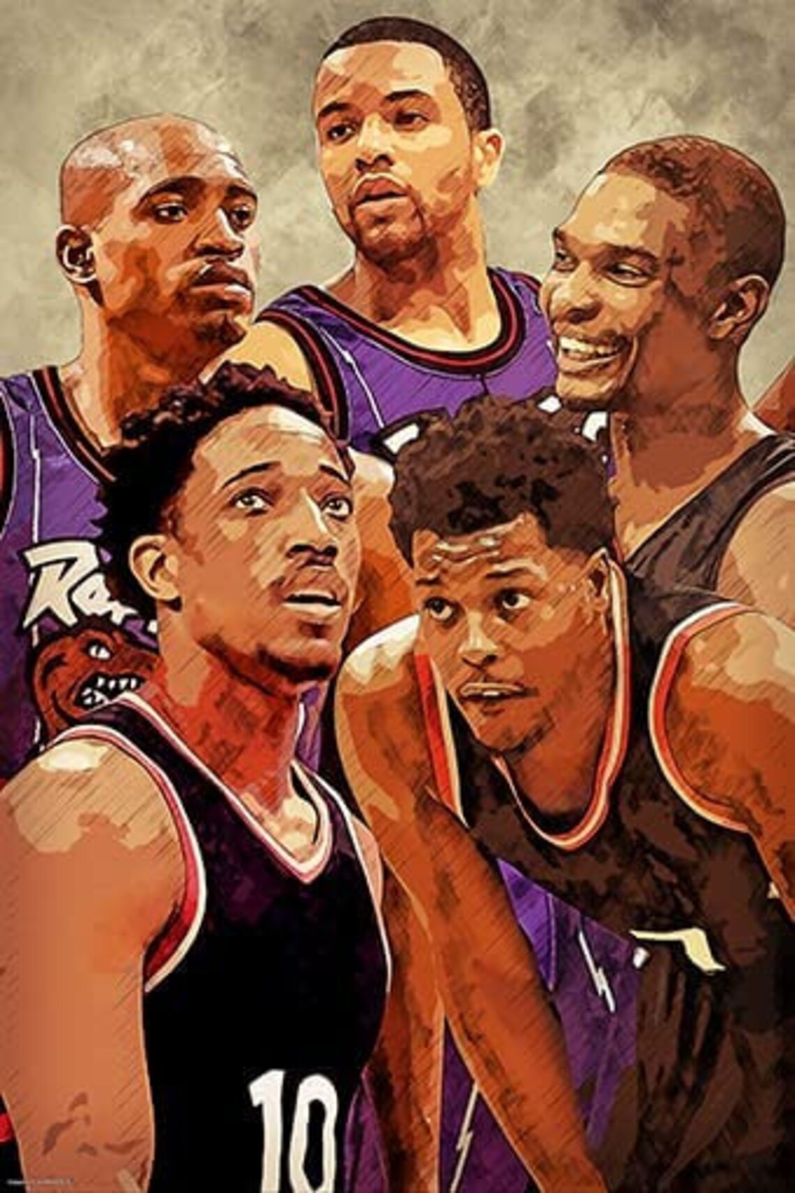 The 5 Greatest Legendary Toronto Professional Basketball Players Poster ...