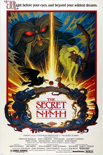 The Secret Life of Nimh 1982 Film Movie Poster Amimated Unique Kids ...