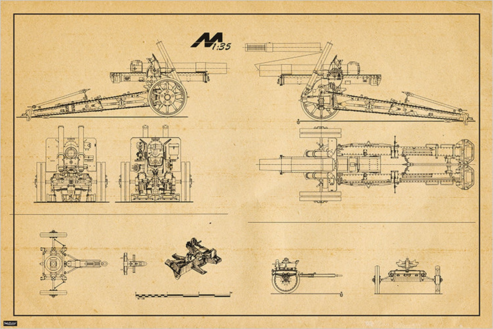152 Mm Howitzer-gun M1937 (ML-20) Patent Blueprint Engineering ...