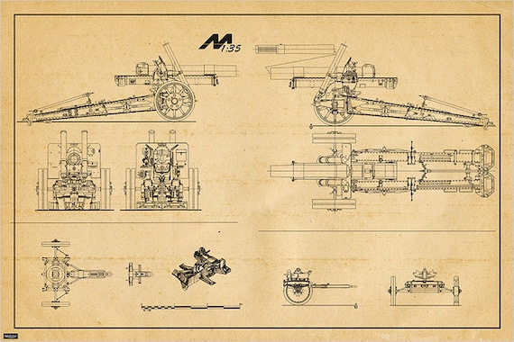 152 Mm Howitzer-gun M1937 ML-20 Patent Blueprint Engineering | Etsy