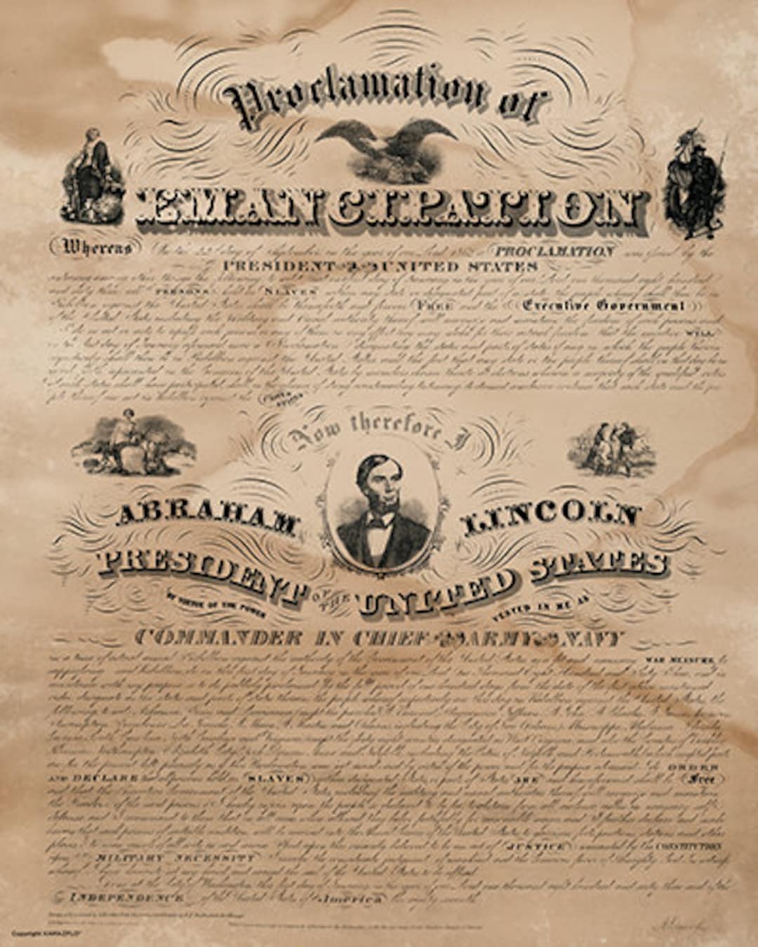 United States President Abraham Lincoln Emancipation Proclamation and ...