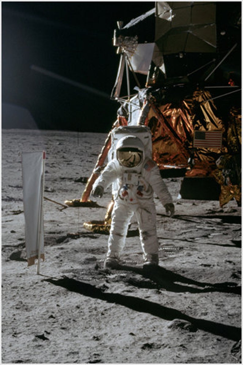 Historic Astronaut Buzz Aldrin Landing on the Moon Nasa Apollo Mission ...