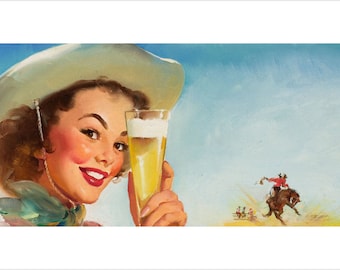 Pin up Beer Poster - Etsy