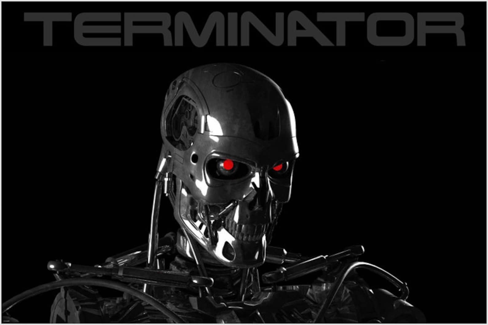 Fierce Red Eyes Mechanical Skull Realistic Efficient and Relentless ...