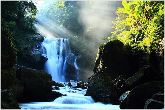 Splendid Waterfall Contemporary Photo Poster Beautiful Light - Etsy