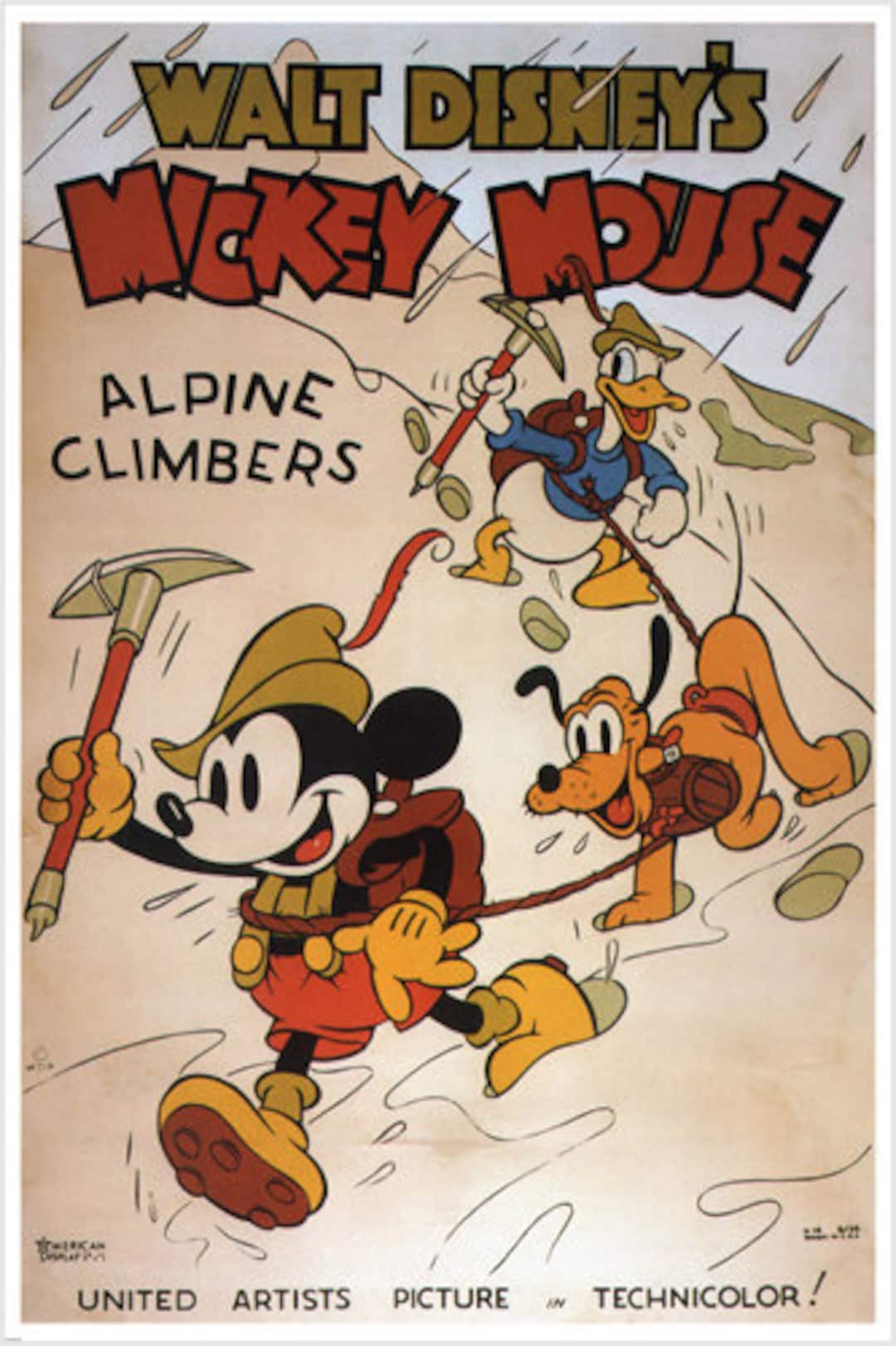 1936 Short Animated Film Alpine Climbers up in the Swiss Alps Cartoon ...