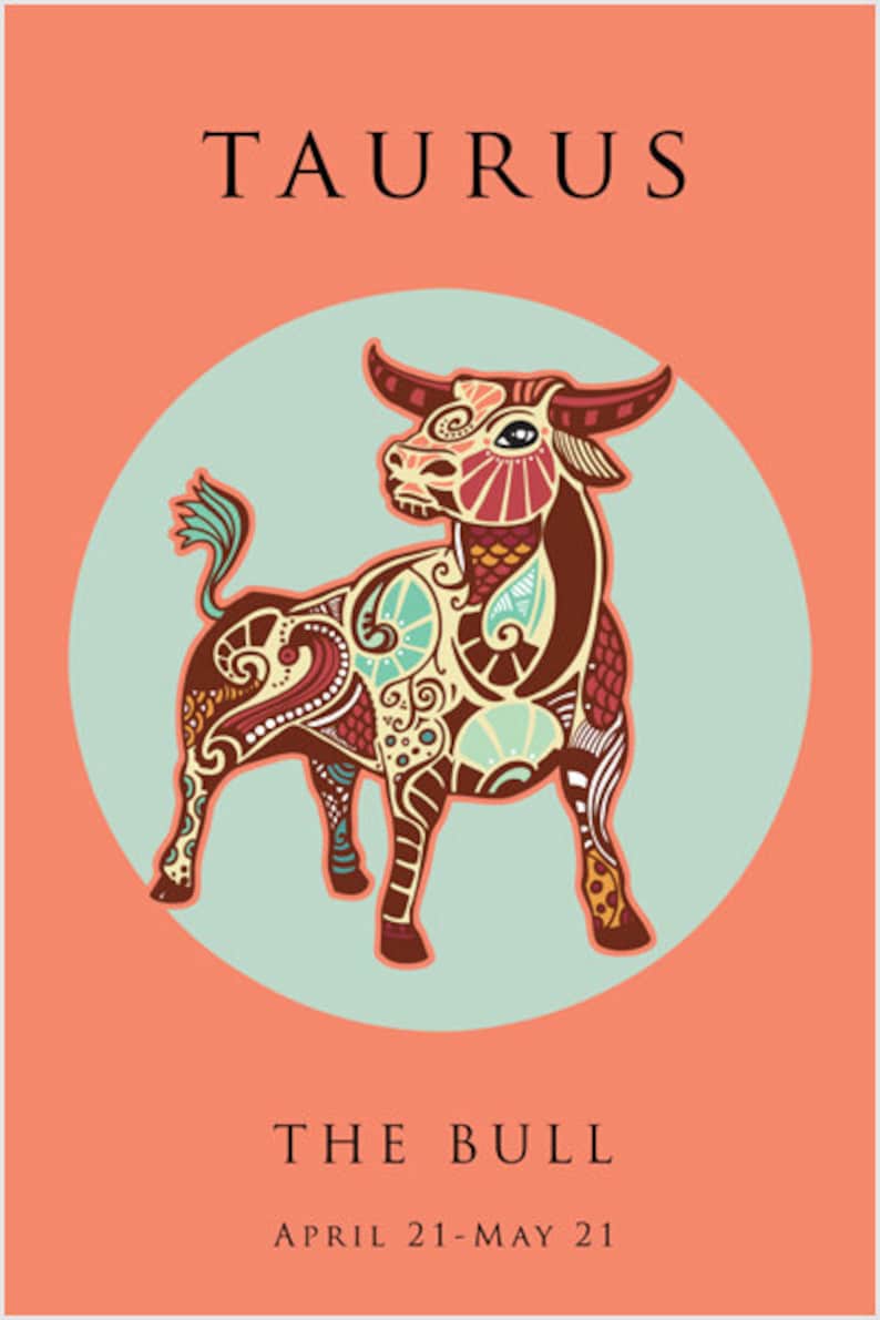 Taurus Zodiac the Bull Symbol Astrology Art Poster - Etsy
