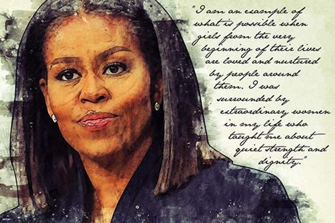 Michelle Obama Poster Strength and Dignity Quote Modern Art Home Decor ...