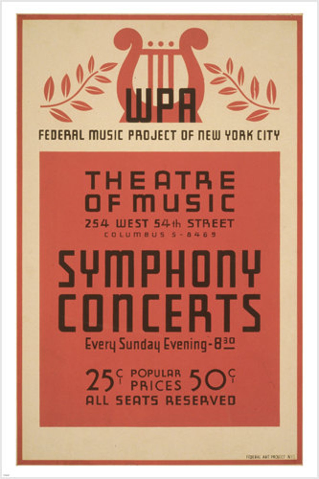 Federal Music Project Sponsor 1941 New York City Symphony Concerts ...