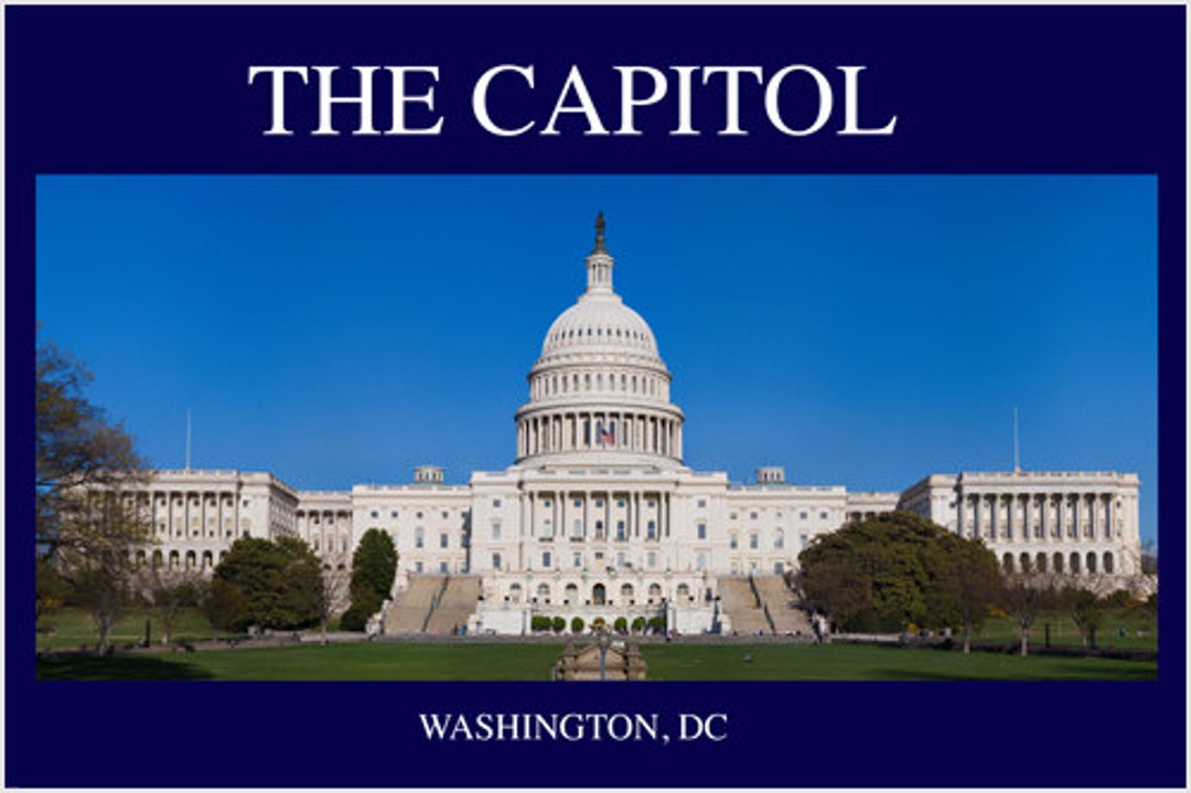 Historic Patriotic Majestic United States Capitol Building Washington ...