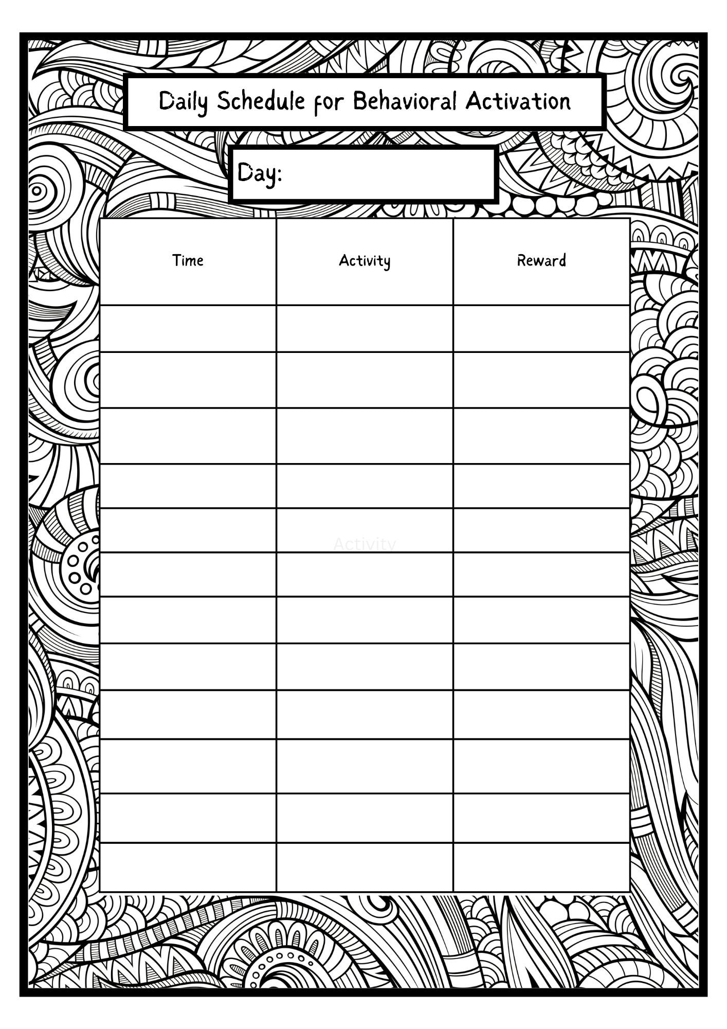 CBT Worksheet Behavioral Activation Worksheet Bundle With Mindfulness ...