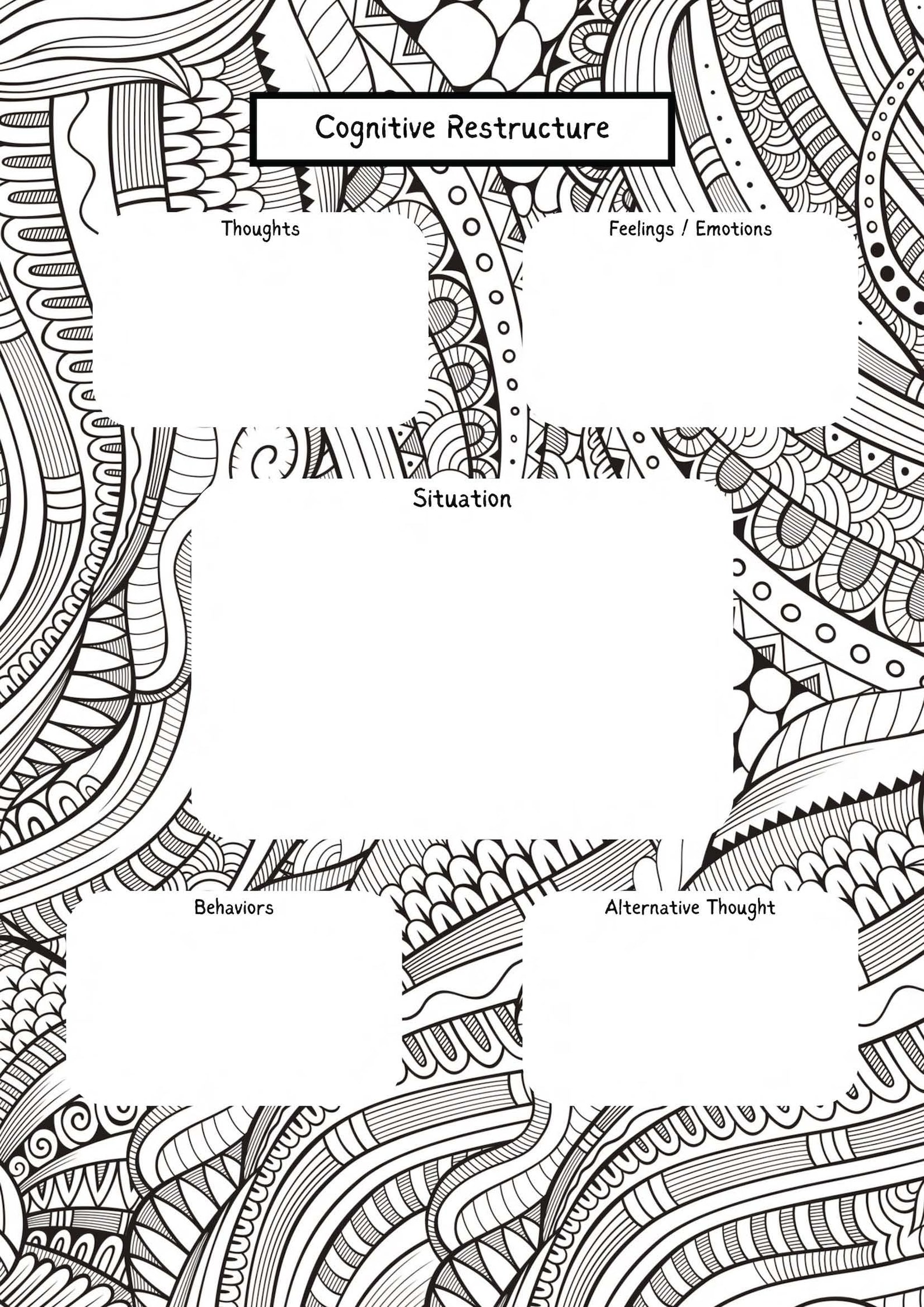 CBT Worksheets Cognitive Distortions and Coping Skills Worksheet Bundle ...