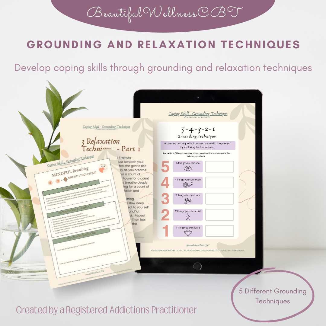 CBT Worksheets Coping Skills Coping Strategies and Grounding Techniques ...