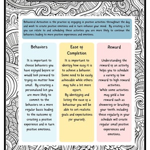 CBT Worksheet Behavioral Activation Worksheet Bundle With Mindfulness ...