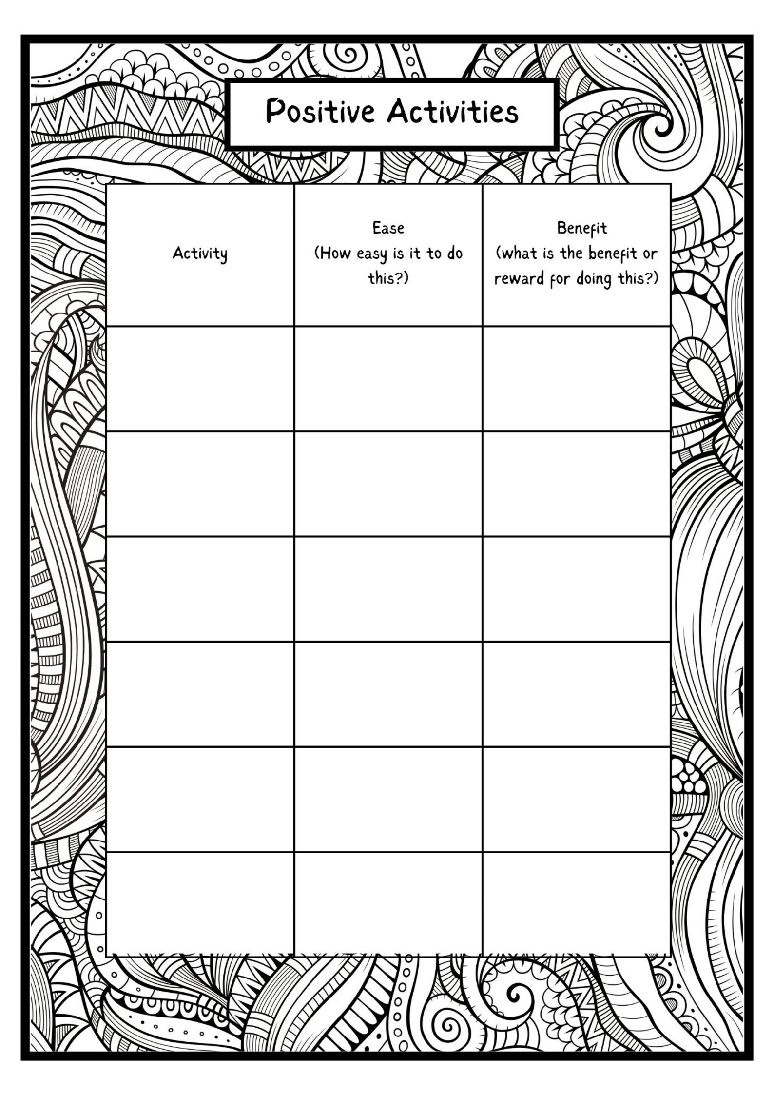 CBT Worksheet Behavioral Activation Worksheet Bundle With Mindfulness ...