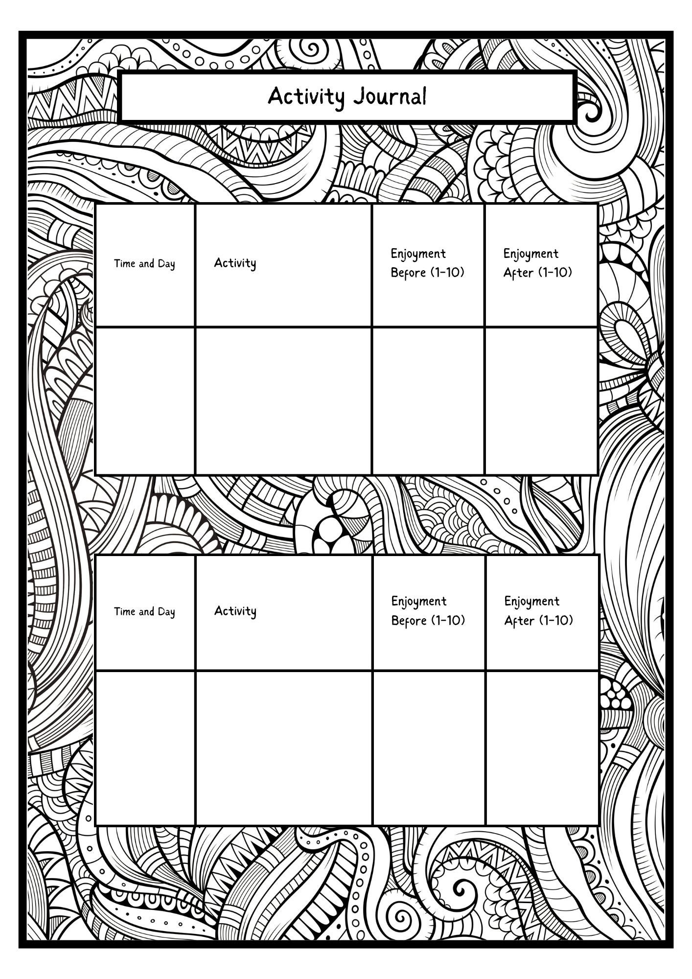 CBT Worksheet Behavioral Activation Worksheet Bundle With Mindfulness ...