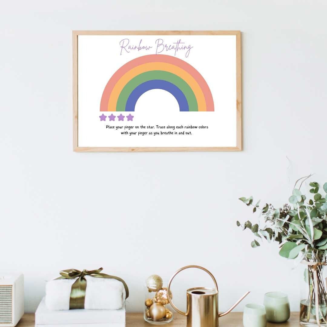 Rainbow Mindful Breathing Poster for Children - Calming Corner ...