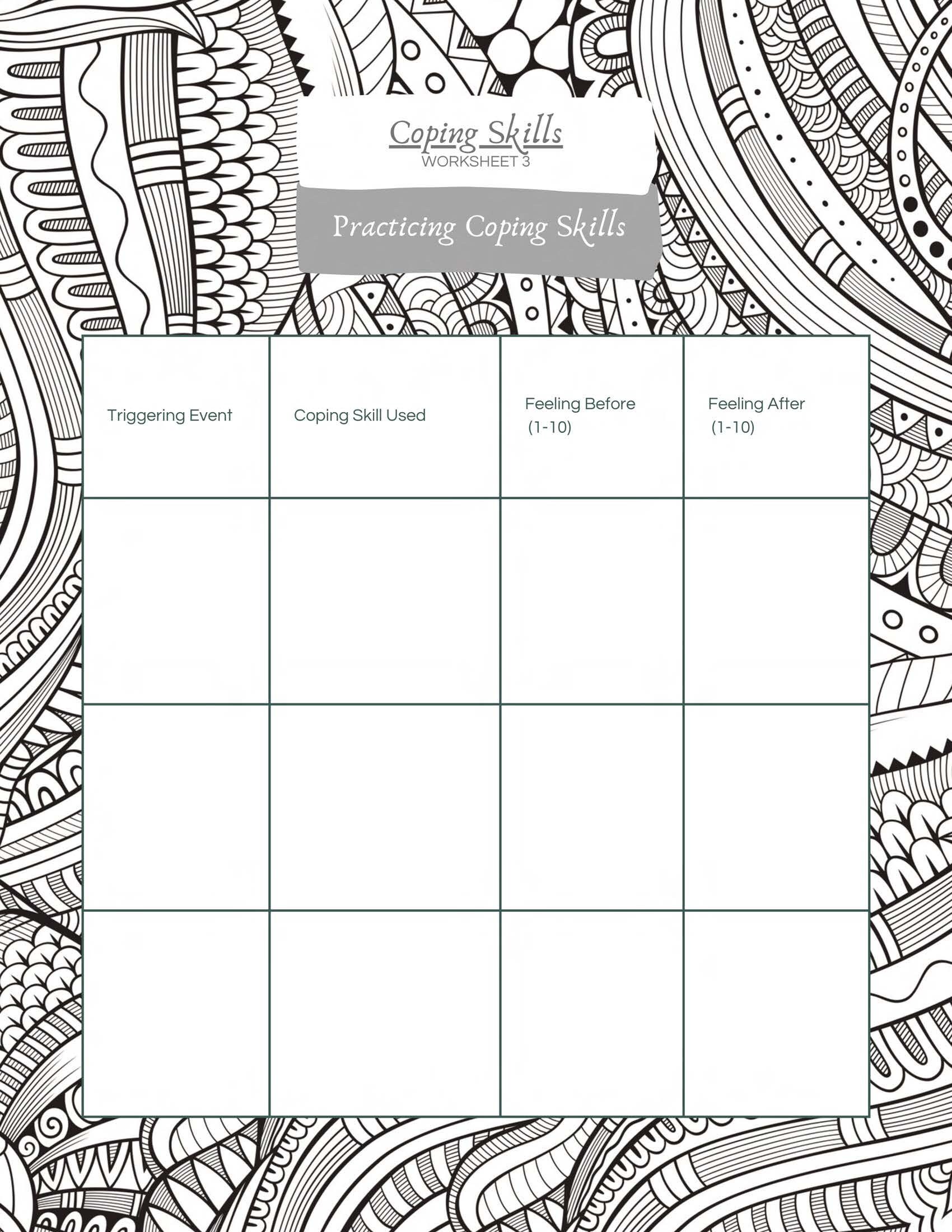 CBT Worksheets Trauma & PTSD Worksheets Trauma, Triggers and Coping ...