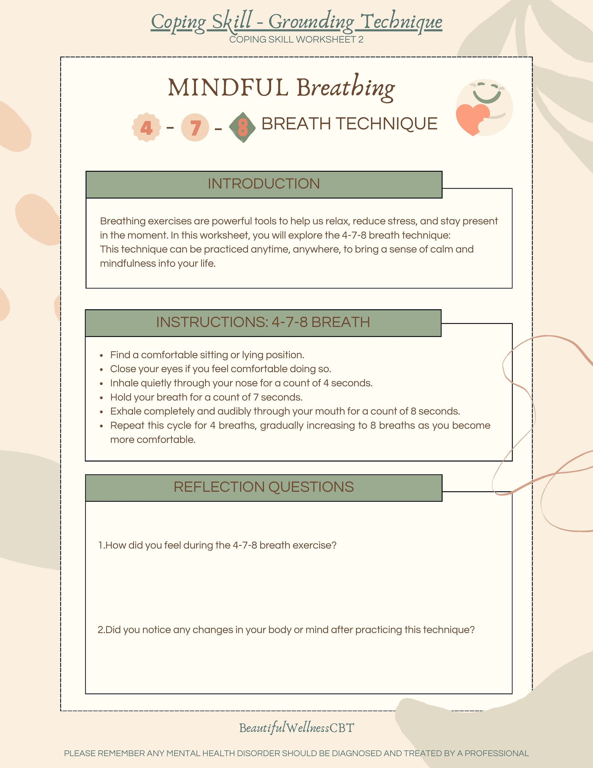 CBT Worksheets Coping Skills Coping Strategies and Grounding Techniques ...