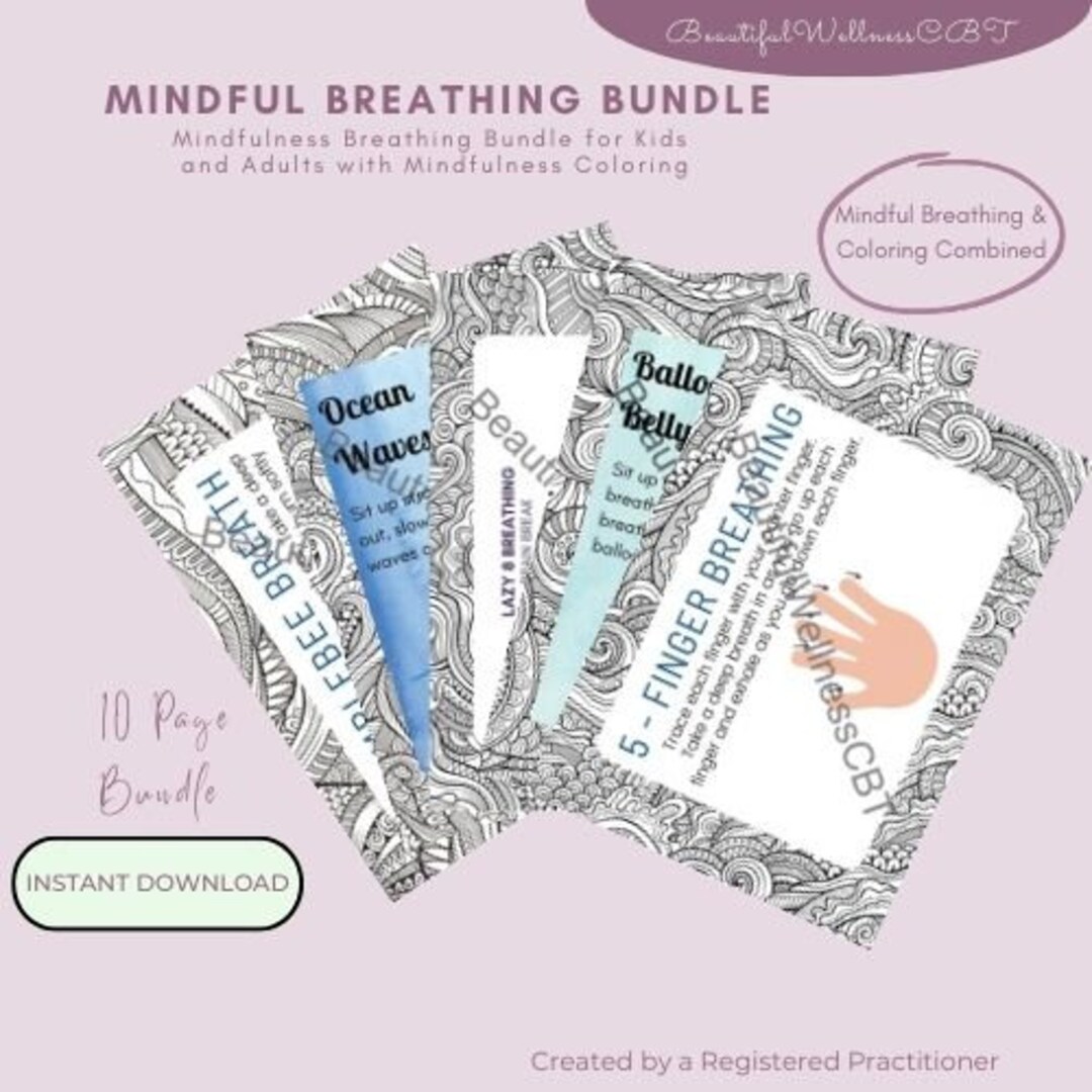 CBT Worksheets for Children - Mindful Breathing Worksheets Embedded in ...
