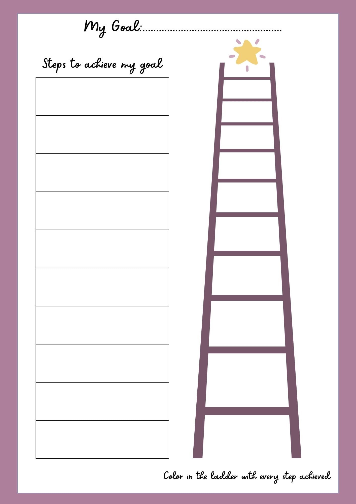 Student SMART Goal Worksheet, Goal Ladder and Free SMART Goals Poster ...