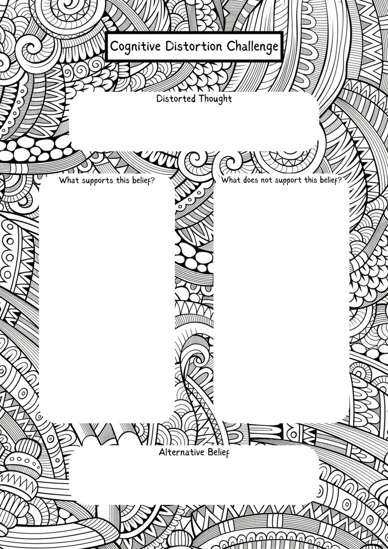 CBT Worksheets Cognitive Distortions and Coping Skills Worksheet Bundle ...