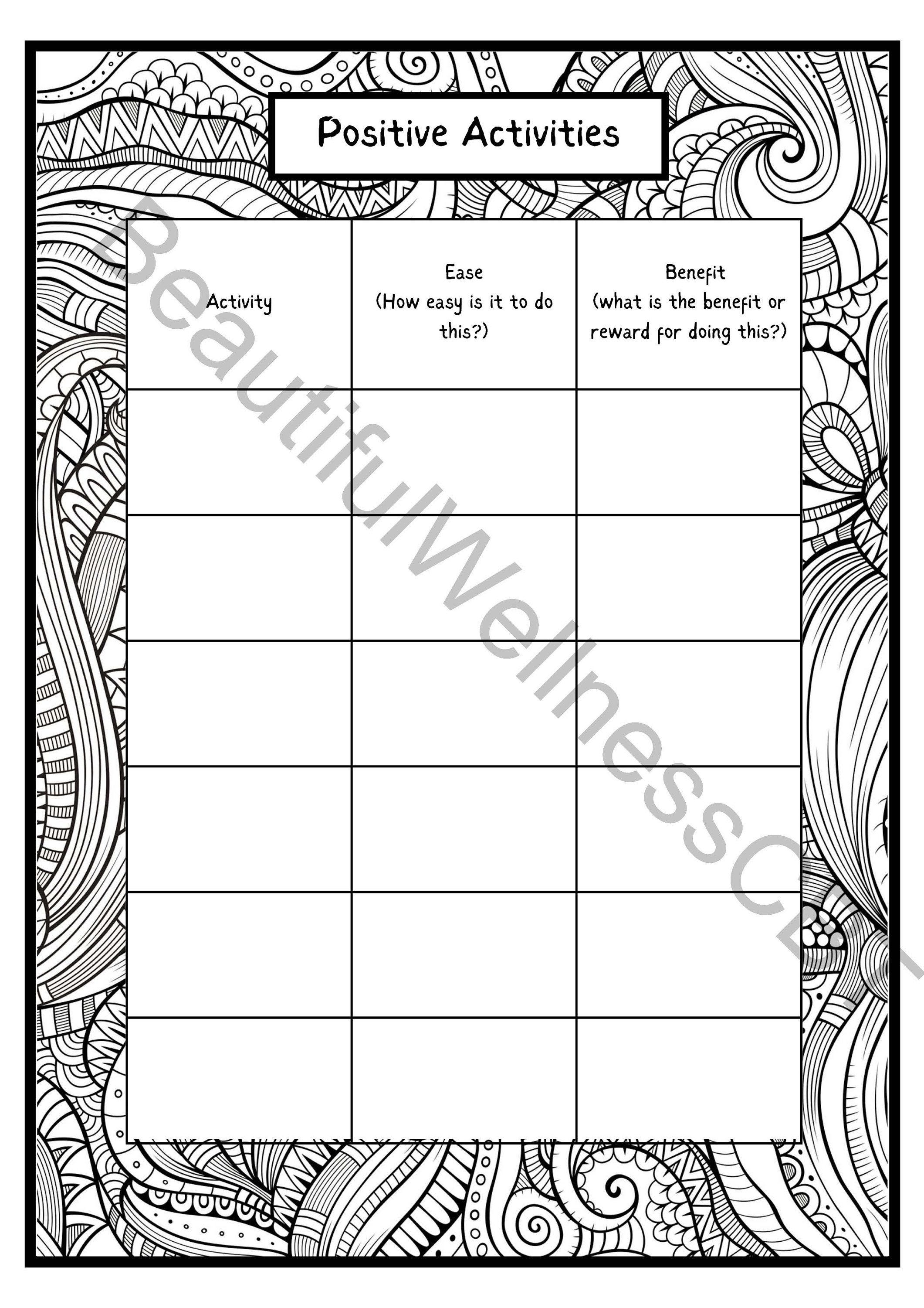 CBT Printable in Mindfulness Coloring Digital Download - Etsy