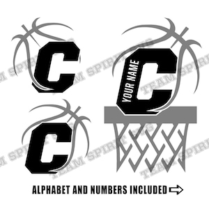 Basketball SVG Basketball Letter C Download File Basketball Net DXF EPS ...