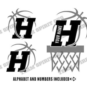 Basketball SVG Basketball Letter H Download File Basketball Net DXF EPS ...