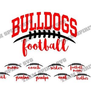 Bulldogs Football Laces SVG Download File - Football Mom DXF, EPS Files ...
