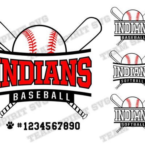 Indians Baseball SVG Indians Baseball Bat Download Files Dxf | Etsy