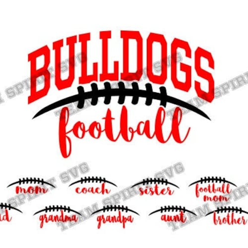 Bulldog Football SVG Football Mom Svg Download File DXF EPS | Etsy