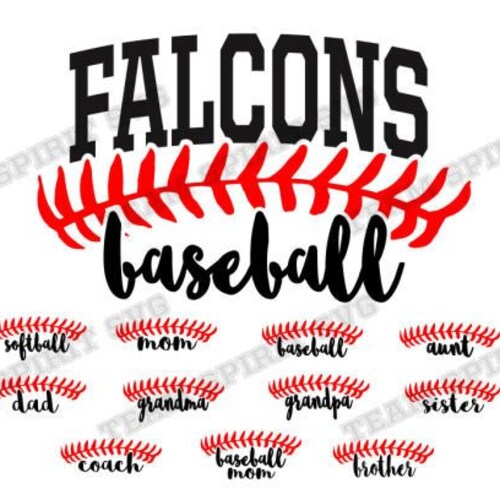 Falcons Baseball SVG Baseball Laces Download File Dxf Eps - Etsy