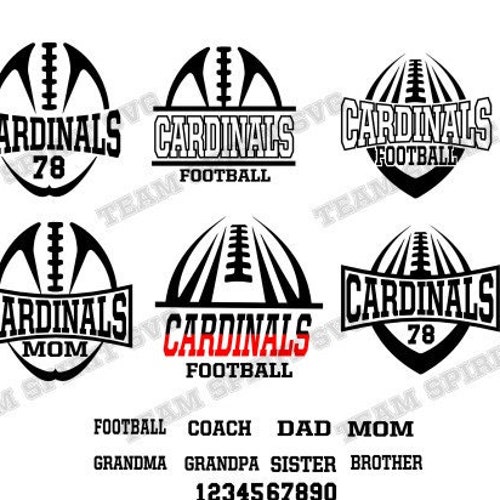 Cardinals Football SVG Football Mom Download Files DXF EPS | Etsy