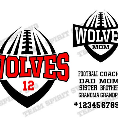 Wolves Football SVG Football Team Download Files DXF EPS - Etsy
