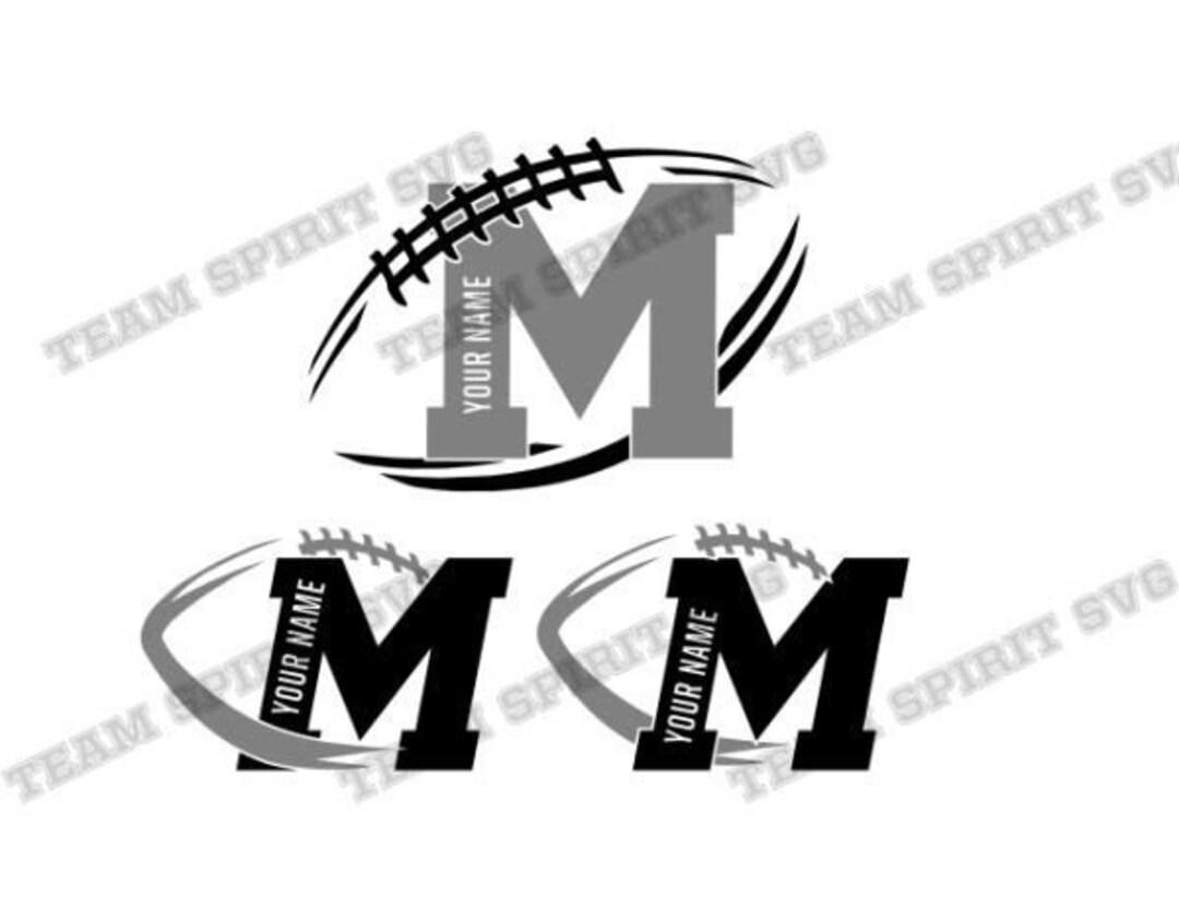 Football SVG Png- Add Your Football Name to the Letter M With Alphabet ...