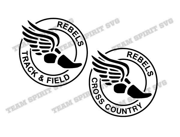 Rebels Cross Country SVG Track and Field Shoe Download File DXF, EPS ...