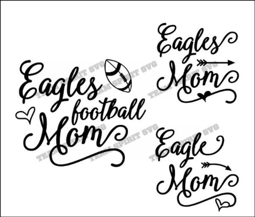 Eagles Script Football Mom SVG, DXF, EPS, Silhouette Studio, Eagles ...