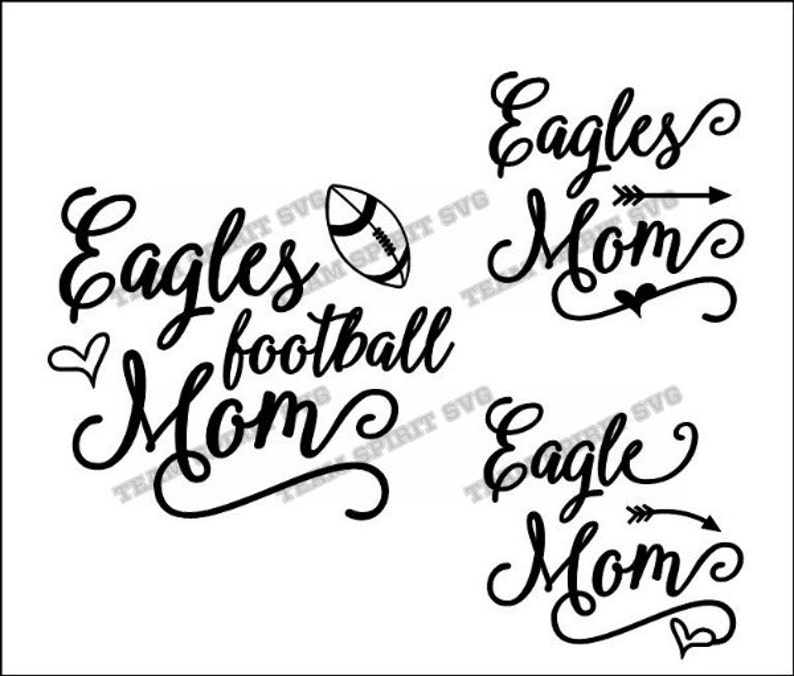Eagles Script Football Mom SVG DXF EPS Silhouette Studio - Etsy