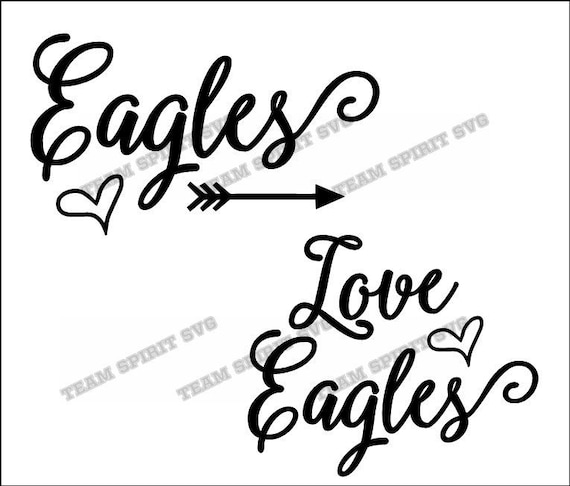 Love Eagles Script SVG DXF EPS Silhouette Studio Eagles | Etsy
