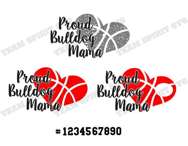 Bulldog Mom SVG Basketball Mama SVG Distressed Download Files Dxf, Eps ...