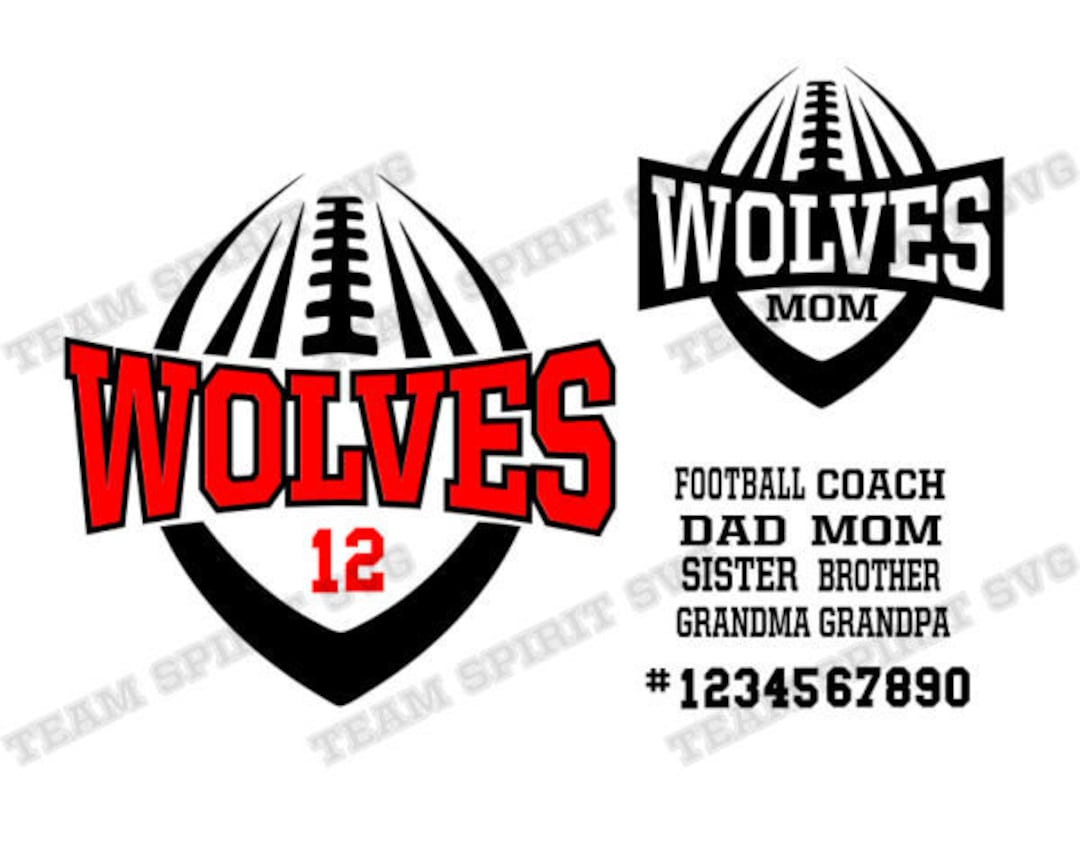 Wolves Football SVG Football Team Download Files DXF, EPS, Silhouette ...