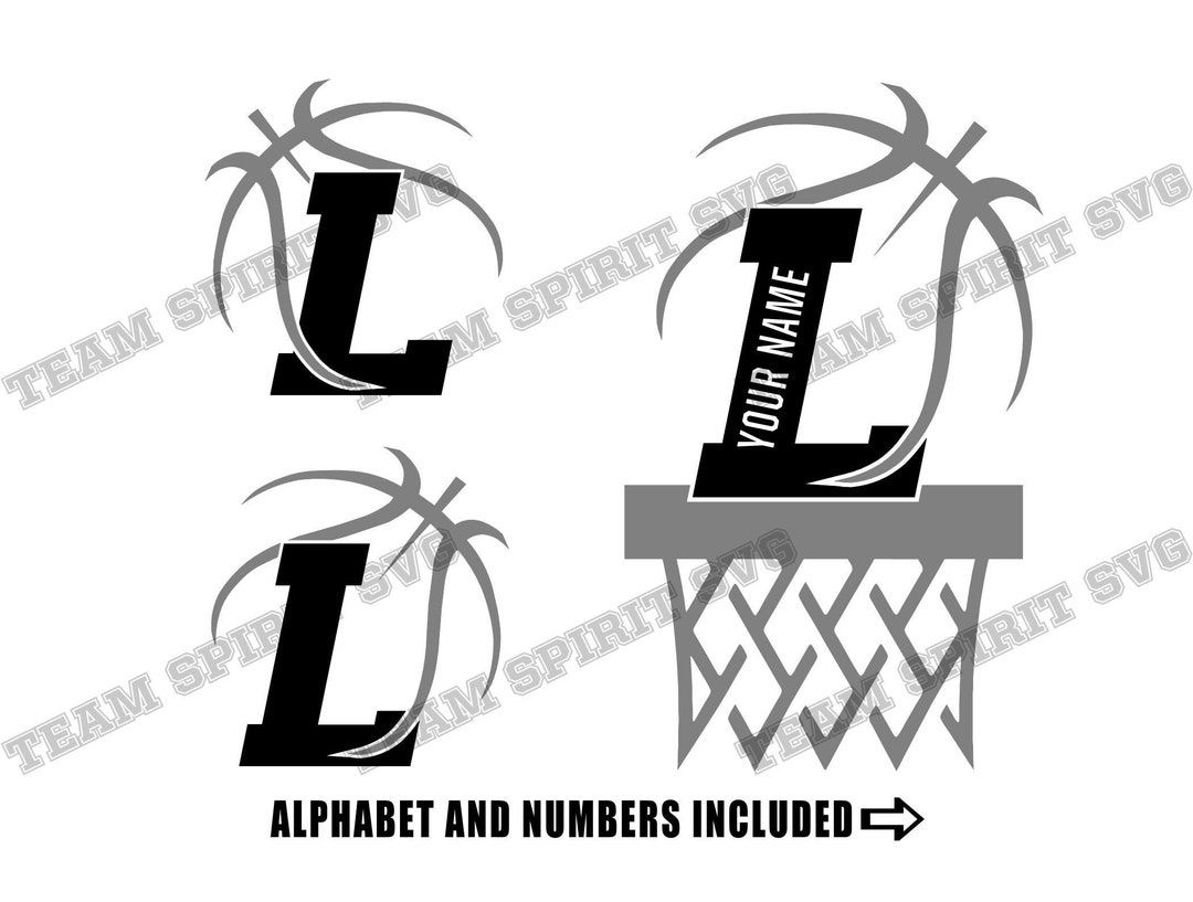 Basketball SVG Basketball Letter L Download File Basketball Net DXF EPS ...