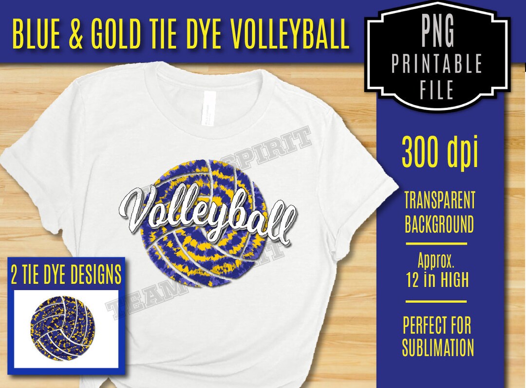 Tie Dye Volleyball Sublimation Blue Gold Volleyball Sublimation Shirt ...