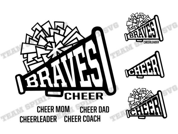 Braves Cheer Megaphone SVG Cheerleading Download Files - Etsy