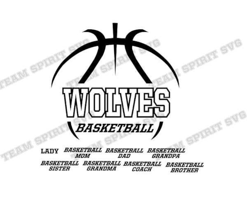 Wolves Basketball Outline SVG Basketball Mom Download Files - Etsy