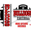 Bulldog Football SVG Football Mom Svg Download File DXF, EPS, Studio3 ...