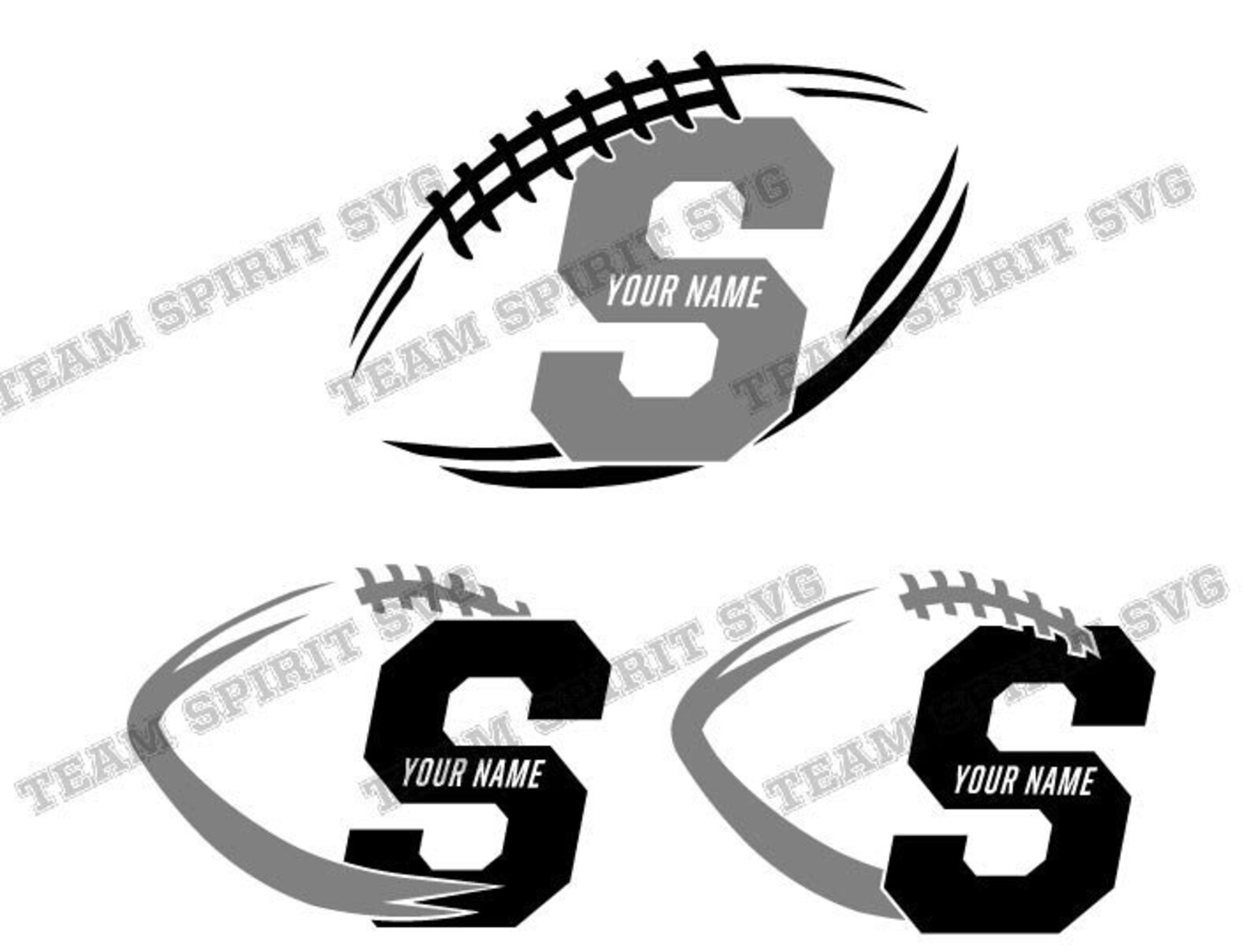Football SVG Custom Your Football Team Download Files Letter S - Etsy