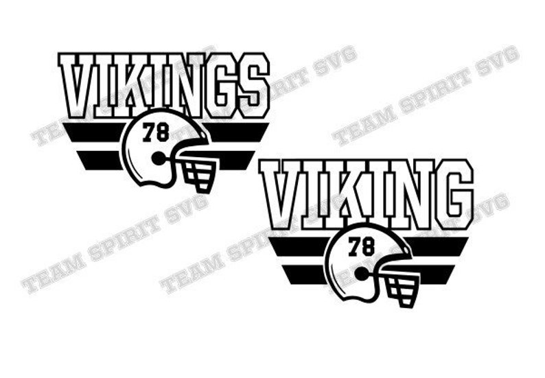 Vikings Football Helmet With Numbers Download File SVG DXF | Etsy